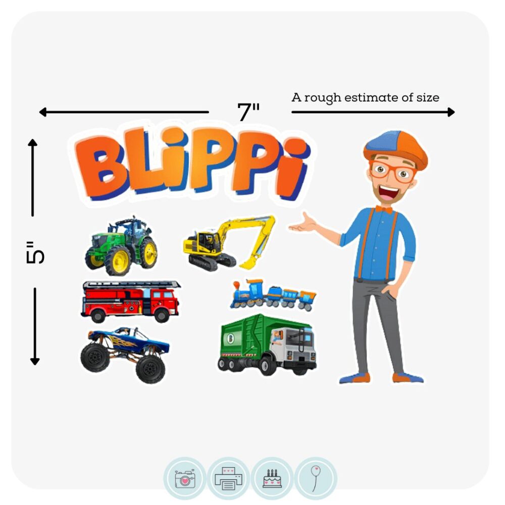 Blippi Transportation Precut Icing Shapes – Edible Cake Toppers Blippi Transportation Precut Icing Shapes – Edible Cake Toppers